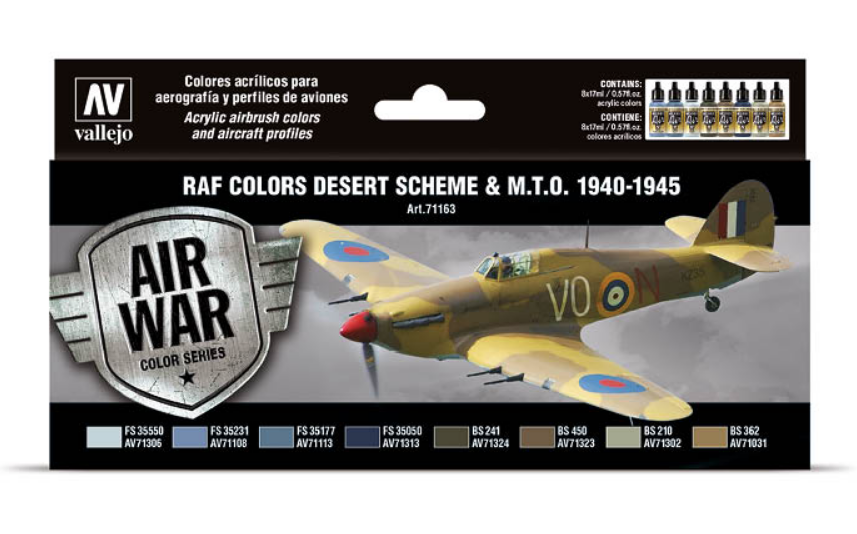 71163 Набор красок Vallejo RAF colors Desert Scheme & M.T.O. 1940-1945 ...
