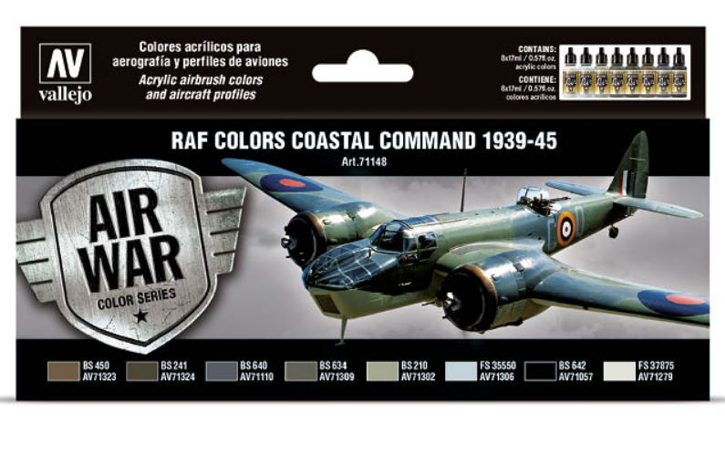 71148 Vallejo Набор красок RAF colors Coastal Command 1939-1945 (8 ...